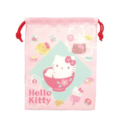 Sanrio Hello Kitty Japanese Pattern Drawstring Pouch Vol. 02 Yumeya 5 ...